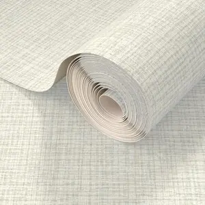 Spoonflower Plain Natural Stripes And Checks Grunge 100% Natural Sisal Grasscloth Wallcovering - Beige,white
