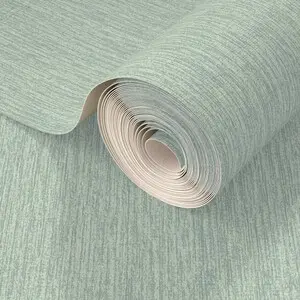 Spoonflower Solid Plain Tasman Light With Texture Subtle 100% Natural Sisal Grasscloth Wallcovering - Green