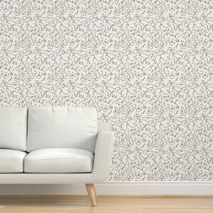 Spoonflower Squiggles 100% Natural Sisal Grasscloth Wallcovering