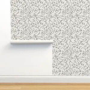 Spoonflower Squiggles 100% Natural Sisal Grasscloth Wallcovering