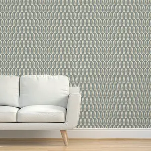Spoonflower Stems On Pale 100% Natural Sisal Grasscloth Wallcovering