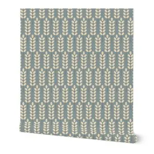 Spoonflower Stems On Pale 100% Natural Sisal Grasscloth Wallcovering