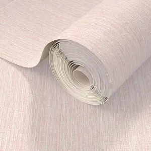 Spoonflower Solid Plain Light Candy With Texture Fresh 100% Natural Sisal Grasscloth Wallcovering - Pink