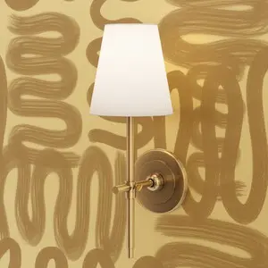 Spoonflower Cream Graffiti Squiggle 100% Natural Sisal Grasscloth Wallcovering