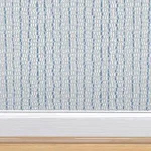 Spoonflower Dash Dot Blue 100% Natural Sisal Grasscloth Wallcovering