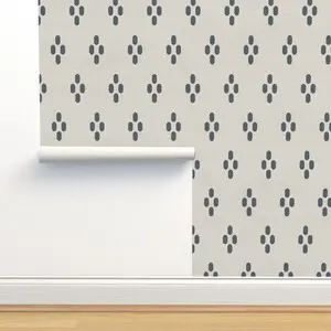 Spoonflower Stella Dot Slate 100% Natural Sisal Grasscloth Wallcovering