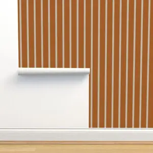 Spoonflower Ochre Thin Stripes 100% Natural Sisal Grasscloth Wallcovering