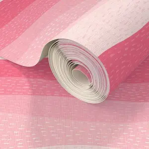 Spoonflower Stitched Waves Textured Soft Pink Ombre Medium 100% Natural Sisal Grasscloth Wallcovering Pink
