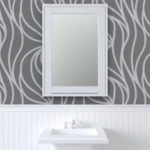 Spoonflower Post Modern Waves Progressive Contemporary New Custom Removable Wallpaper