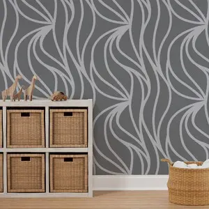 Spoonflower Post Modern Waves Progressive Contemporary New Custom Removable Wallpaper