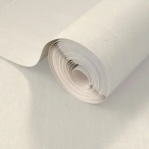 Spoonflower Gardenia Tan Solid Beige Light 100% Natural Sisal Grasscloth Wallcovering - Brown