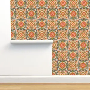 Spoonflower Garden Beetles 100% Natural Sisal Grasscloth Wallcovering