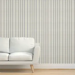 Spoonflower Summer Stripes 100% Natural Sisal Grasscloth Wallcovering