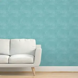 Spoonflower Bright Teal Texture Custom Pre-pasted Wallpaper