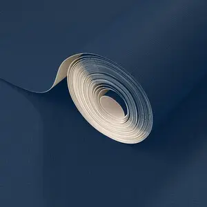 Spoonflower Navy Solid 100% Natural Sisal Grasscloth Wallcovering - Blue