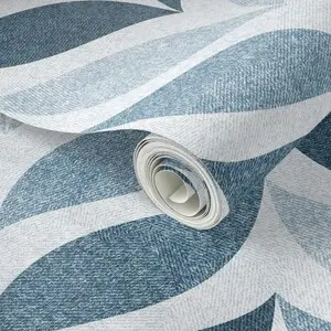 Spoonflower Modern Geometric Minimalism Custom Pre-pasted Wallpaper - Blue