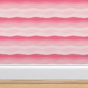 Spoonflower Stitched Waves Textured Soft Ombre Small 100% Natural Sisal Grasscloth Wallcovering - Pink