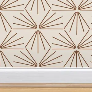 Spoonflower Sun Tile Dark Rust 100% Natural Sisal Grasscloth Wallcovering