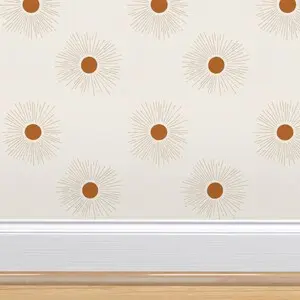 Spoonflower Sun Burst Medium 100% Natural Sisal Grasscloth Wallcovering
