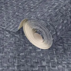 Spoonflower Stucco 5 In Slate 100% Natural Sisal Grasscloth Wallcovering - Blue