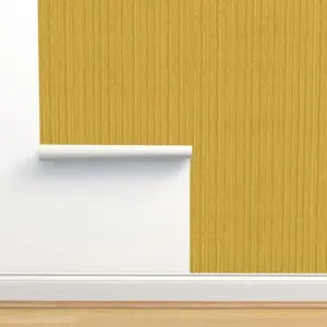 Spoonflower Golden Vertical Stripe Pattern 100% Natural Sisal Grasscloth Wallcovering