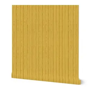 Spoonflower Golden Vertical Stripe Pattern 100% Natural Sisal Grasscloth Wallcovering