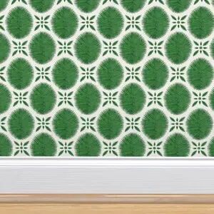 Spoonflower Leaf 100% Natural Sisal Grasscloth Wallcovering