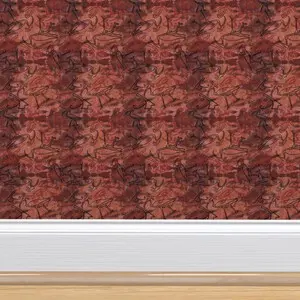 Spoonflower Good Omens From Ancient Egypt Red Rust 100% Natural Sisal Grasscloth Wallcovering