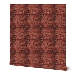 Spoonflower Good Omens From Ancient Egypt Red Rust 100% Natural Sisal Grasscloth Wallcovering