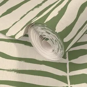 Spoonflower Soul Garden Alga Prado 100% Natural Sisal Grasscloth Wallcovering - Gray,green