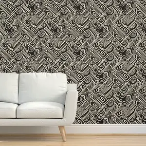 Spoonflower Tapa Moderne 1c Large 100% Natural Sisal Grasscloth Wallcovering