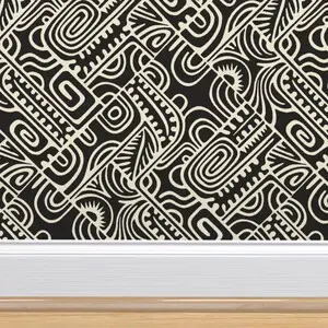 Spoonflower Tapa Moderne 1c Large 100% Natural Sisal Grasscloth Wallcovering
