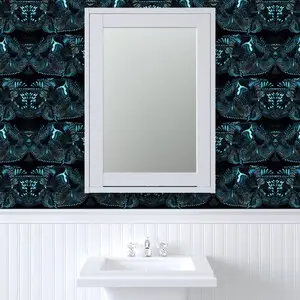 Spoonflower Watercolor Wave Mystical Custom Removable Wallpaper