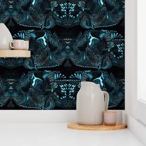 Spoonflower Watercolor Wave Mystical Custom Removable Wallpaper
