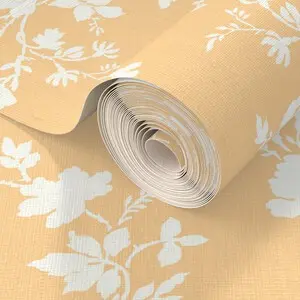 Spoonflower Ames Chinoiserie Citrus 2 100% Natural Sisal Grasscloth Wallcovering