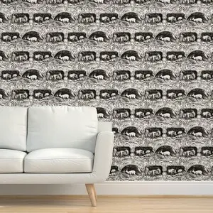 Spoonflower German Forest Deer And Boar 100% Natural Sisal Grasscloth Wallcovering