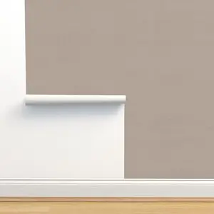 Spoonflower Indecision: Powdery Taupe Solid 100% Natural Sisal Grasscloth Wallcovering - Brown