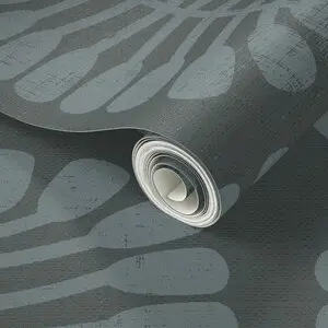 Spoonflower Nature Grey Moody Seed Custom Pre-pasted Wallpaper - Gray