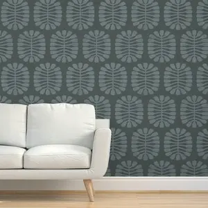 Spoonflower Nature Grey Moody Seed Custom Pre-pasted Wallpaper