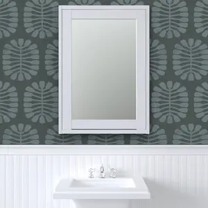 Spoonflower Nature Grey Moody Seed Custom Pre-pasted Wallpaper