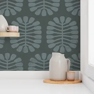 Spoonflower Nature Grey Moody Seed Custom Pre-pasted Wallpaper