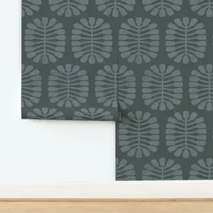 Spoonflower Nature Grey Moody Seed Custom Pre-pasted Wallpaper
