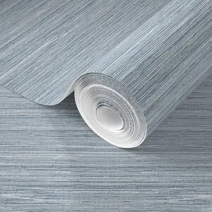 Spoonflower Beachy Blue 100% Natural Sisal Grasscloth Wallcovering - White