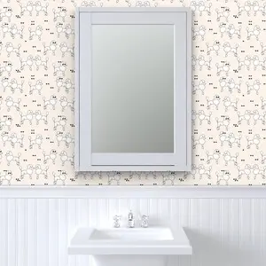 Spoonflower Poodle Poodles Custom Pre-pasted Wallpaper