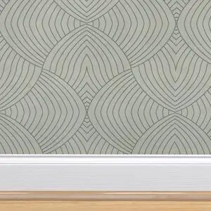 Spoonflower Eileen Blue 100% Natural Sisal Grasscloth Wallcovering - Beige,blue