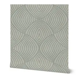 Spoonflower Eileen Blue 100% Natural Sisal Grasscloth Wallcovering - Beige,blue
