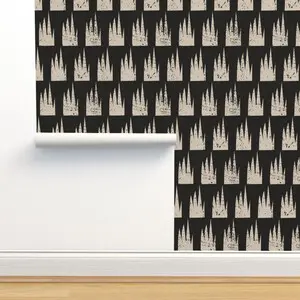 Spoonflower Terra Mesa Black 100% Natural Sisal Grasscloth Wallcovering