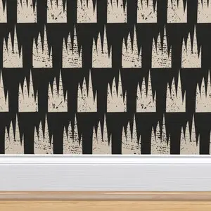 Spoonflower Terra Mesa Black 100% Natural Sisal Grasscloth Wallcovering