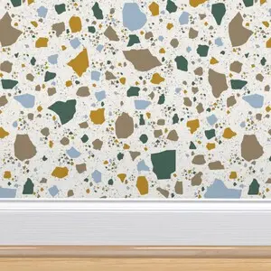 Spoonflower Terrazzo Petal Coordinates Calm 100% Natural Sisal Grasscloth Wallcovering