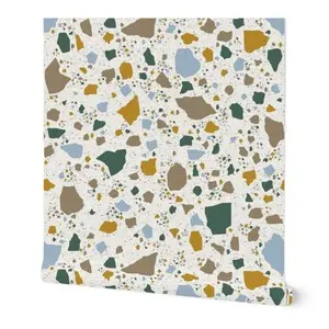 Spoonflower Terrazzo Petal Coordinates Calm 100% Natural Sisal Grasscloth Wallcovering